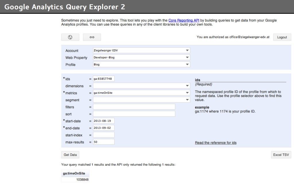 Google Analytics Query Explorer - Developer-Blog