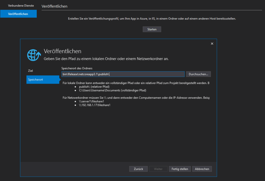.NET Core Programm veröffentlichen - Developer-Blog