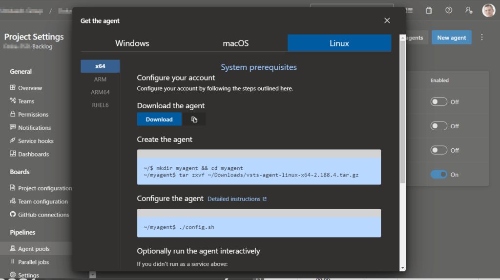 Azure DevOps - Linux Build Agent hinzufügen - Developer-Blog