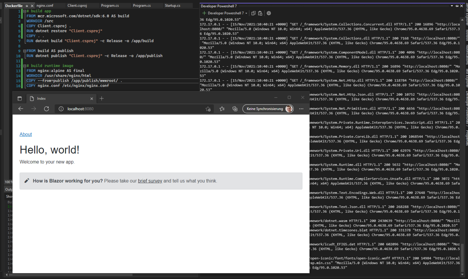 Blazor Web Assembly App Docker Container Developer Blog