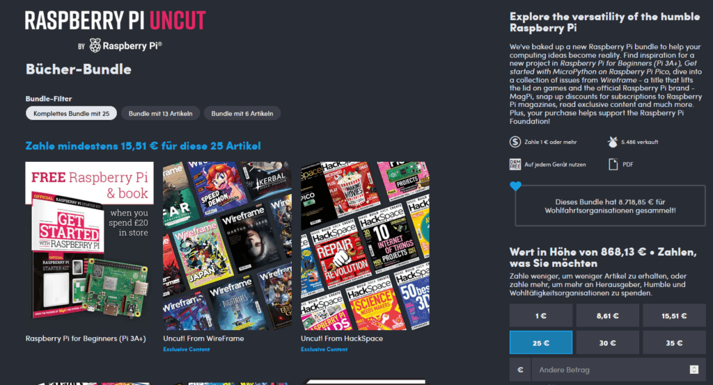 Raspberry Pi Bücher bei Humble Bundle - Developer-Blog